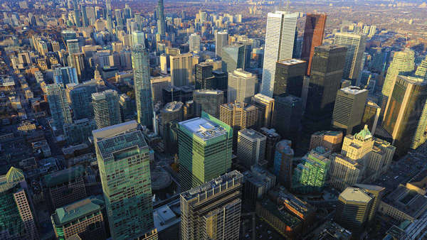 Aerial view of downtown Toronto area - Royalty-free Stock Photo | Dissolve