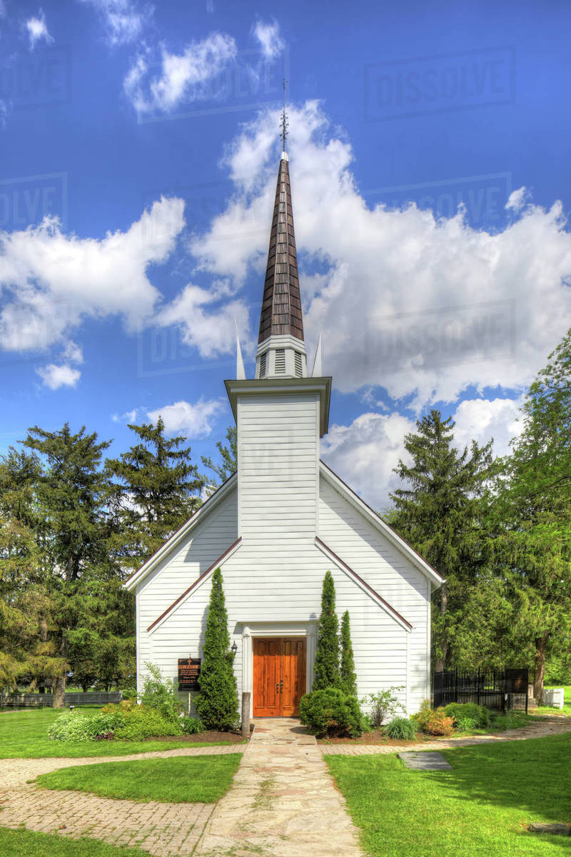 A Vertical view of Mohawk Chapel in Brantford, Canada - Royalty-free ...