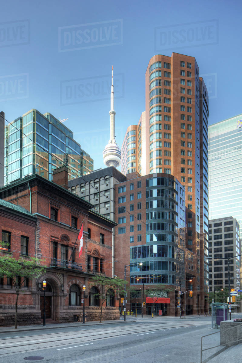 Vertical of Toronto buildings with CN tower in background - Royalty ...
