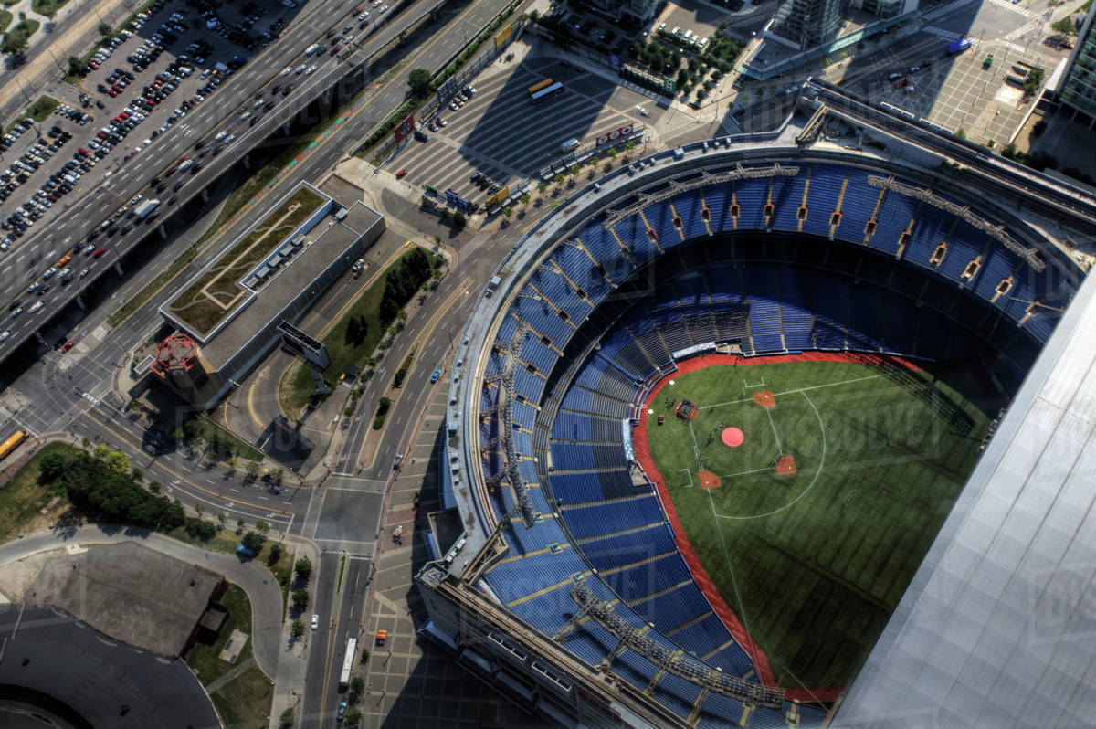 Aerial view of the Rogers Center in Toronto, Canada - Royalty-free ...