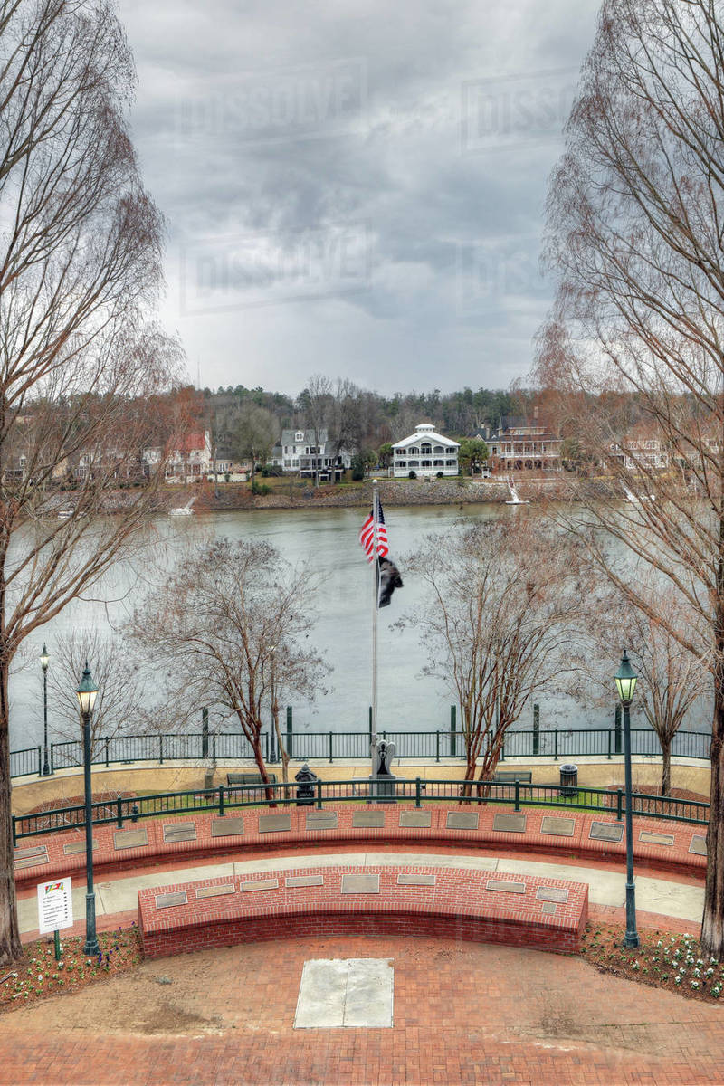 A Vertical of the Savannah River Riverwalk at Augusta, Georgia ...