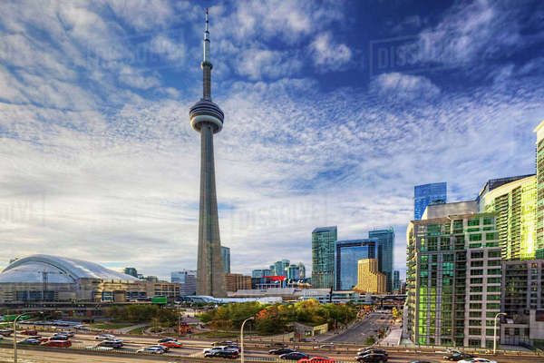 Toronto city center with expressway in foreground - Royalty-free Stock ...