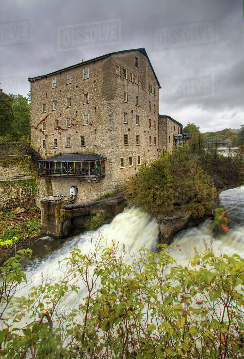 Vertical of the old mill in Elora, Canada - Royalty-free Stock Photo ...