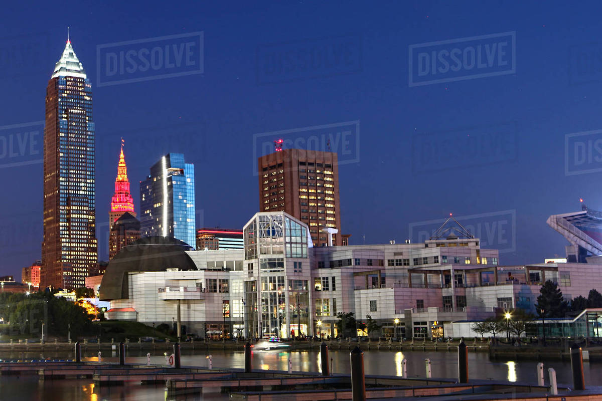 Night view in Cleveland, Ohio - Royalty-free Stock Photo | Dissolve