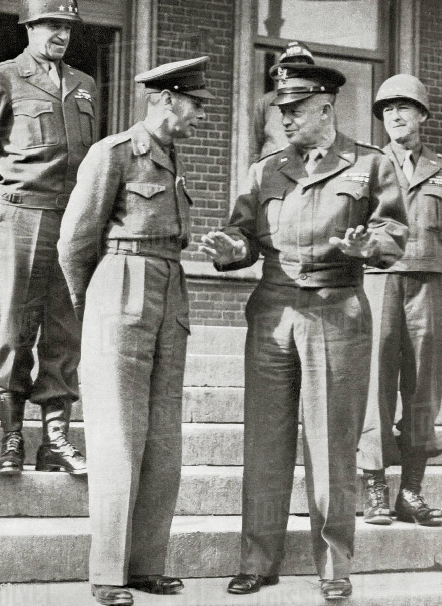 King George VI, left, with General Eisenhower in France, 1944. George ...