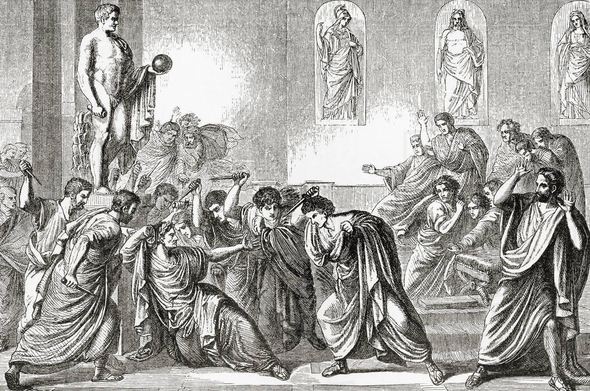 The murder of Julius Caesar, 44 BC. Gaius Julius Caesar, 100 - 44 BC ...