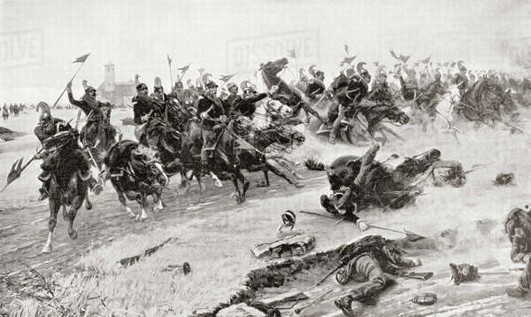 Cavalry charge at The Battle of Novara aka Battle of Bicocca, 1849 ...
