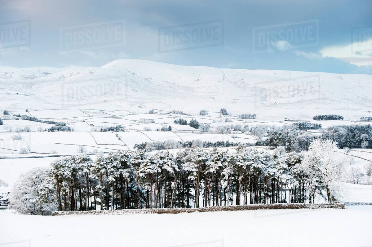 Peaceful snow scene in the Howgills, near Ravenstonedale; Cumbria ...
