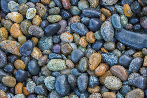 Multi-coloured rocks line the shoreline at Agate Beach, Naikoon ...