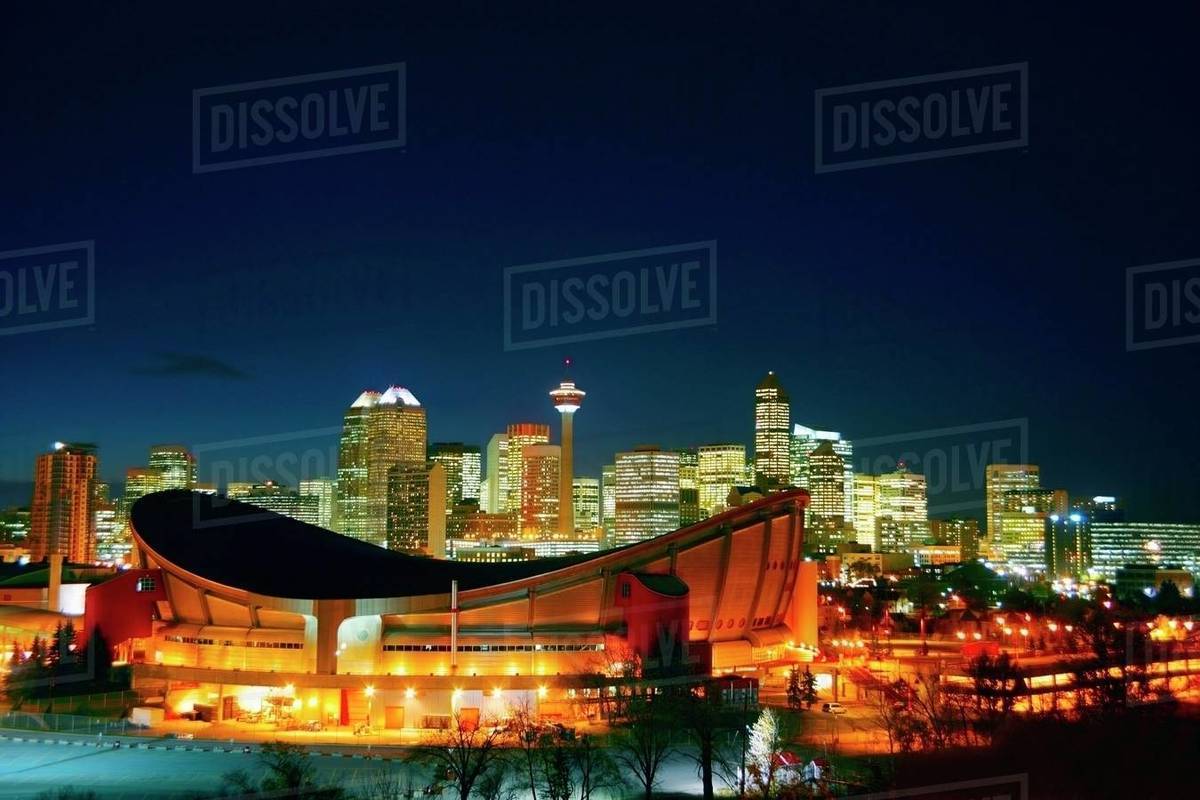 Saddledome, Calgary, Alberta, Canada - Stock Photo - Dissolve