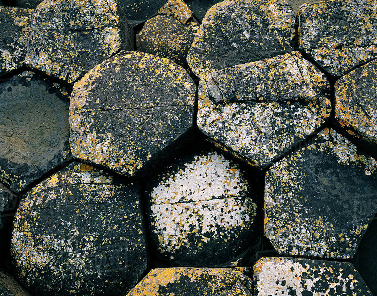 Close-Up Of Basaltic Rocks, Giant's Causeway, County Antrim, Northern ...