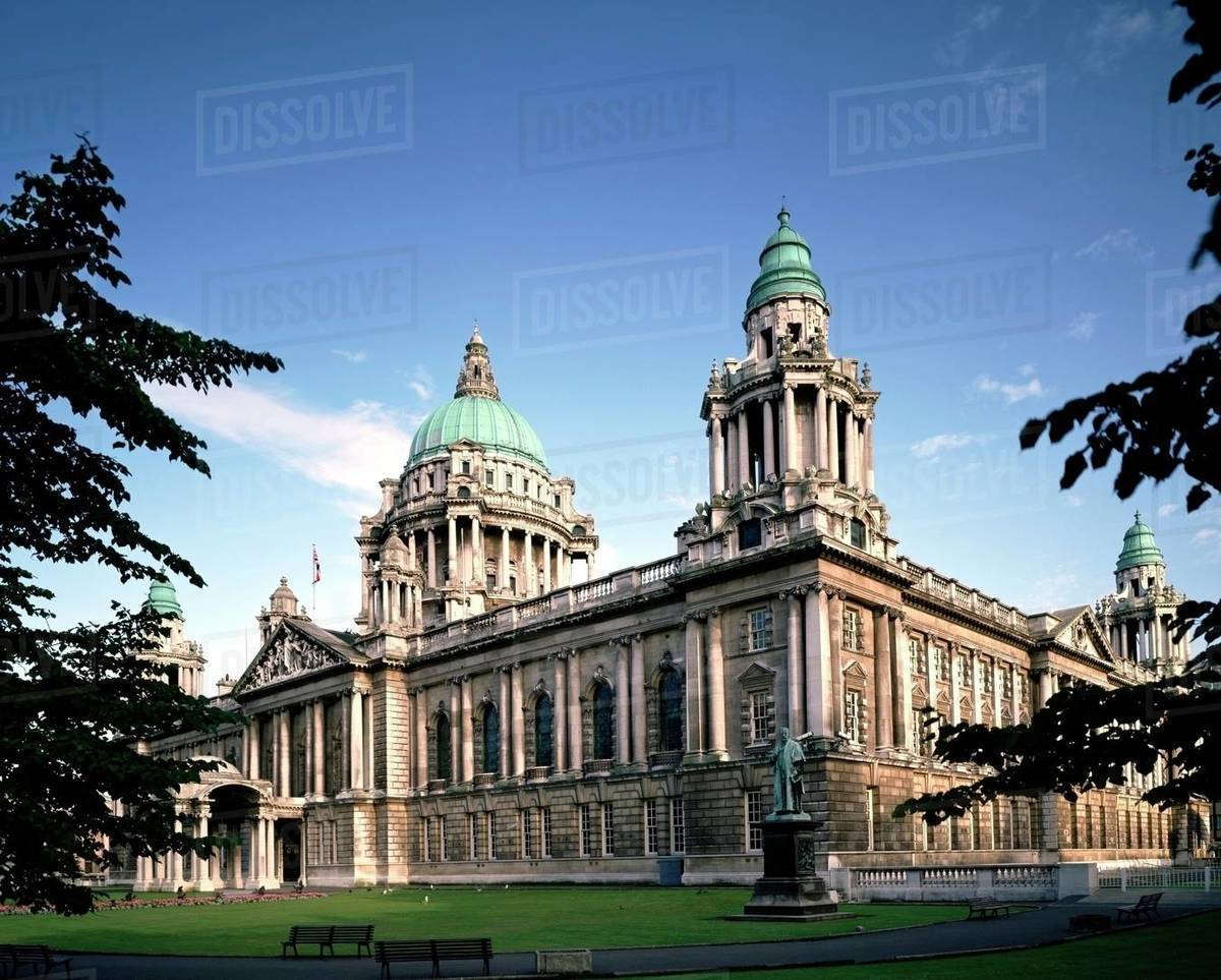 Facade Of A Government Building, Belfast, Northern Ireland - Stock ...