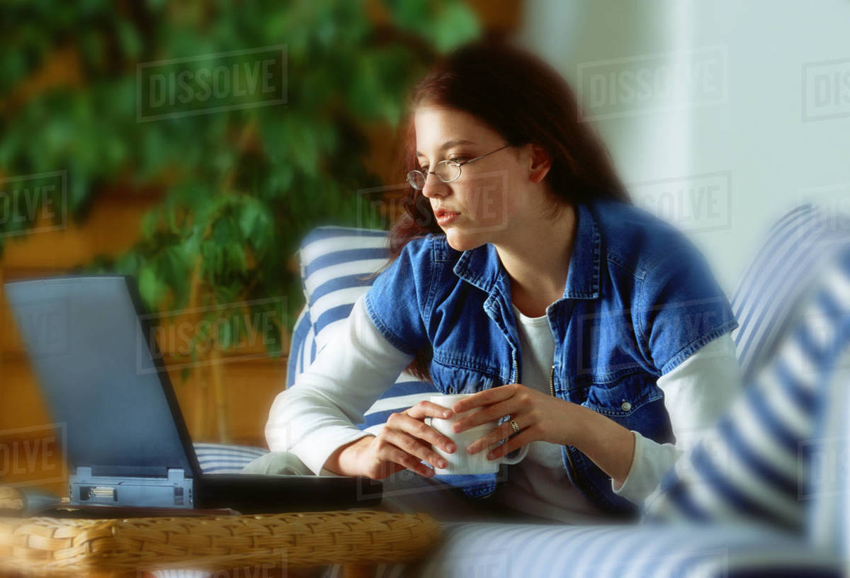 Woman Working On Lap Top Computer - Royalty-free Stock Photo | Dissolve