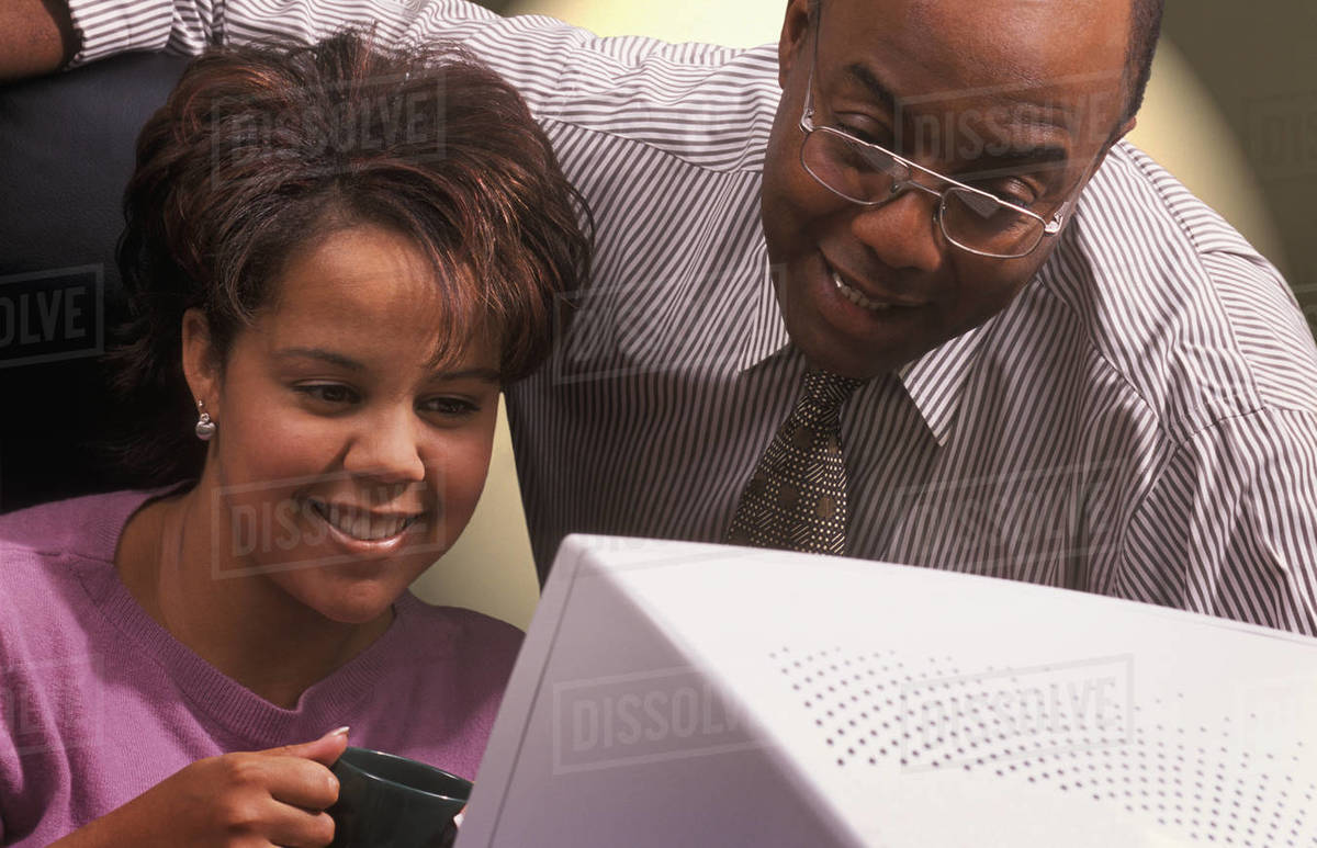 Business People In Front Of Computer Monitor - Royalty-free Stock Photo ...
