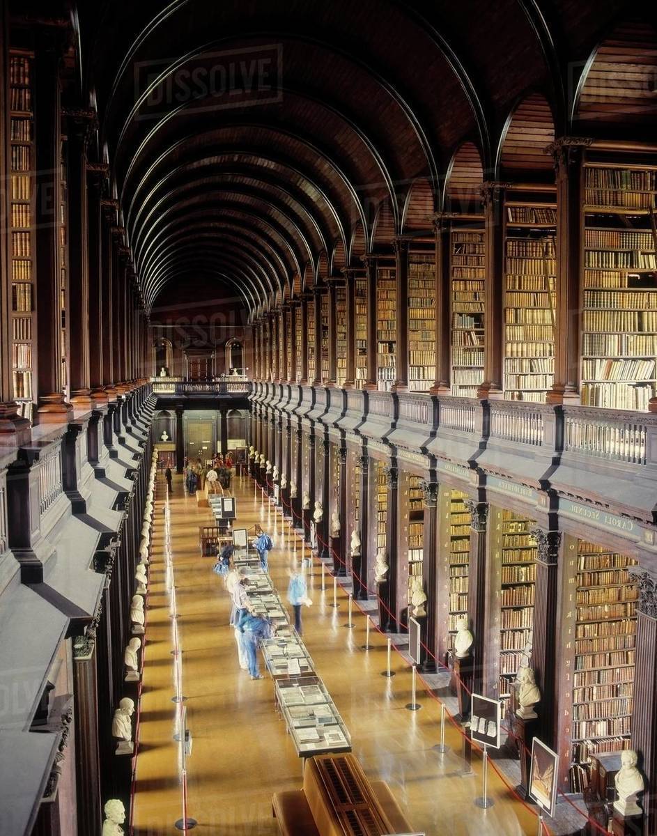 Long Room Library, Trinity College, Dublin, Ireland - Stock Photo ...
