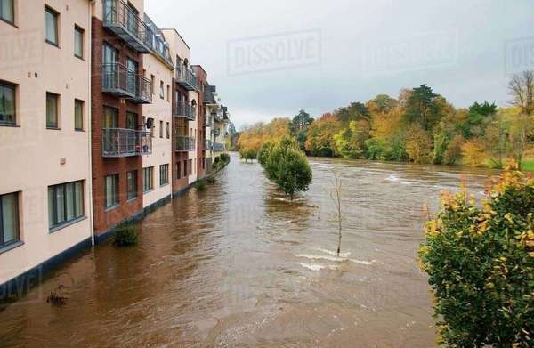 River Suir, Clonmel, Co Tipperary, Ireland; Flooded Town - Stock Photo ...