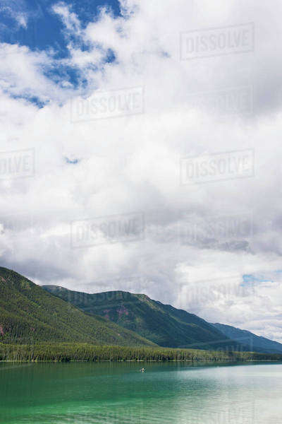 Scenic view of Muncho Lake, Muncho Lake Provincial Park, British ...