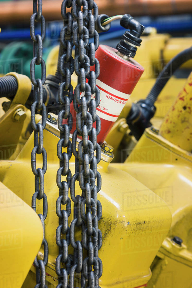 Diesel generator at an electrical power plant, Prudhoe Bay, Arctic ...