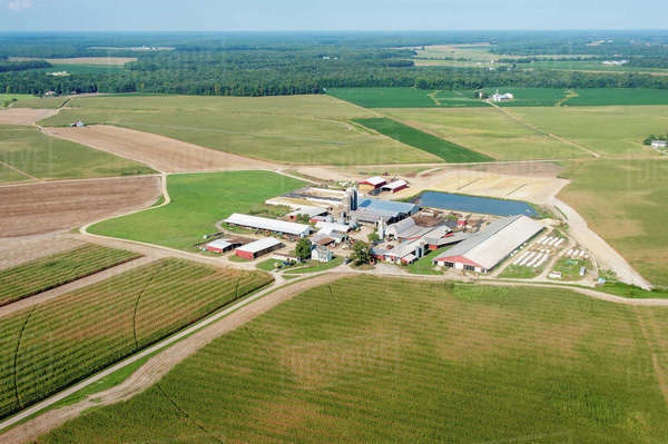 Aerial View Of A Farm; Ridgley, Maryland, United States Of America ...