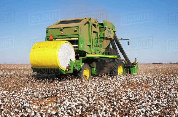 Agriculture - A John Deere 6-row on board module building cotton picker ...