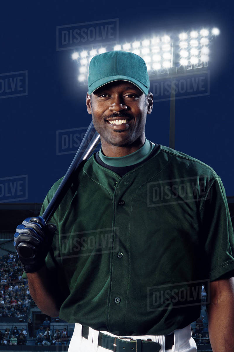 Baseball Player With Bat On Shoulder - Royalty-free Stock Photo | Dissolve