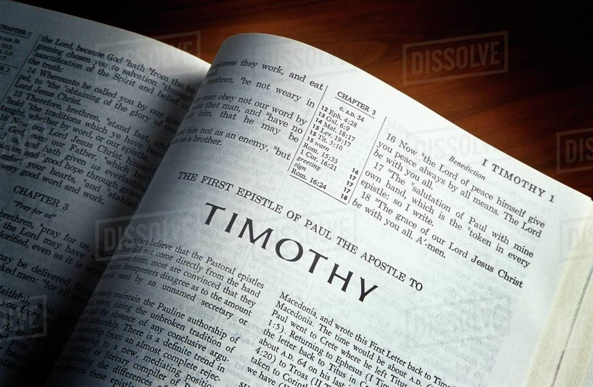 Bible Open To First Timothy - Royalty-free Stock Photo | Dissolve