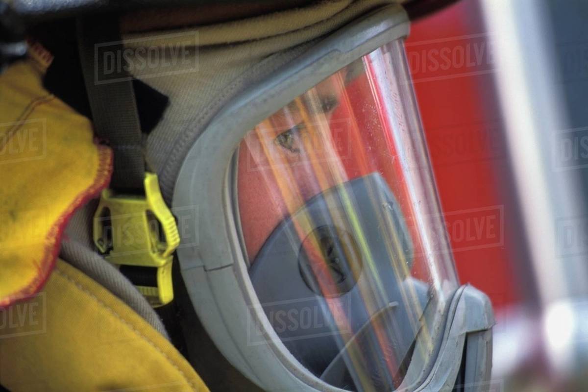 Fireman With Mask On - Royalty-free Stock Photo | Dissolve