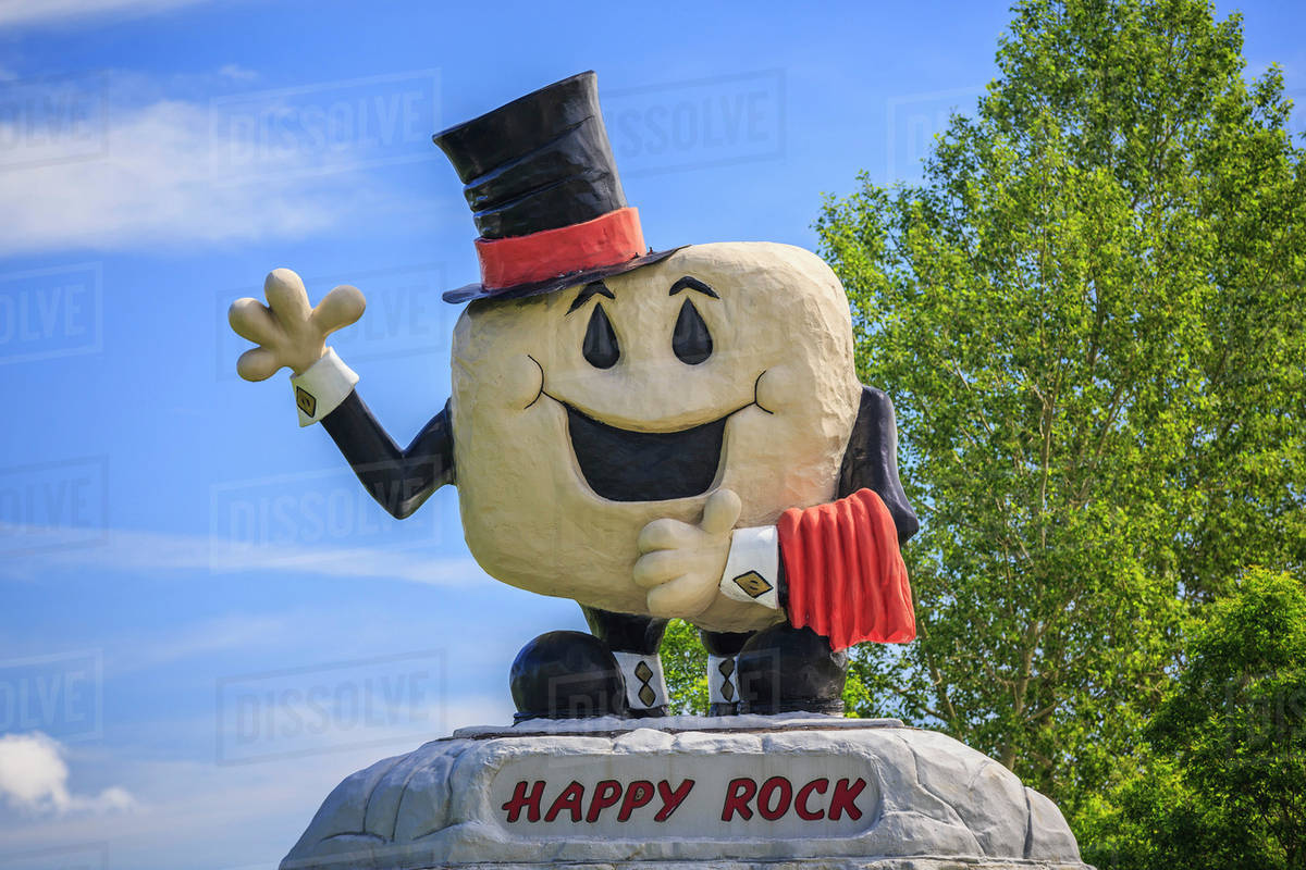Happy rock; Gladstone, Manitoba, Canada - Stock Photo - Dissolve