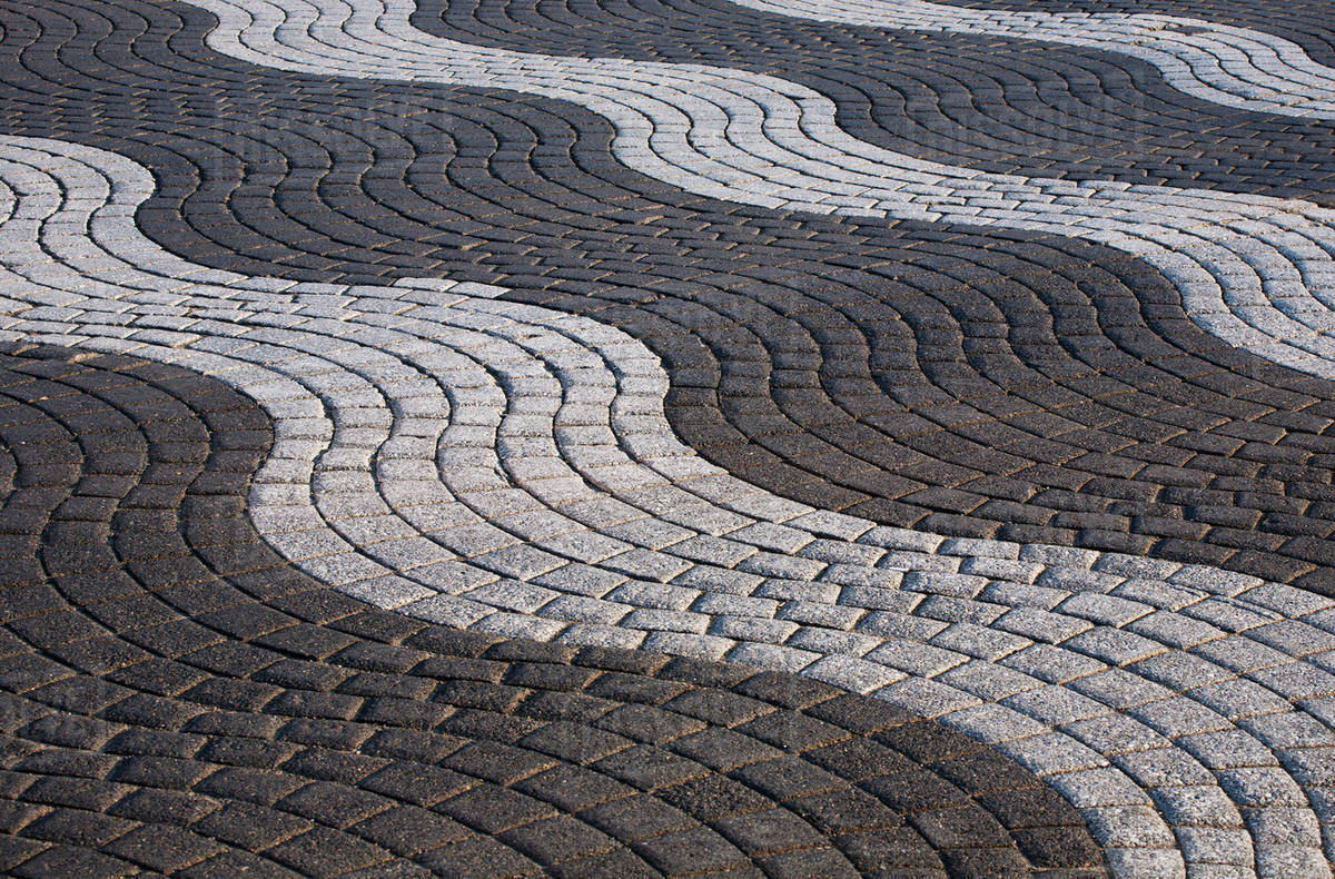 Cobblestone pattern on a street; Quebec City, Quebec, Canada - Royalty ...