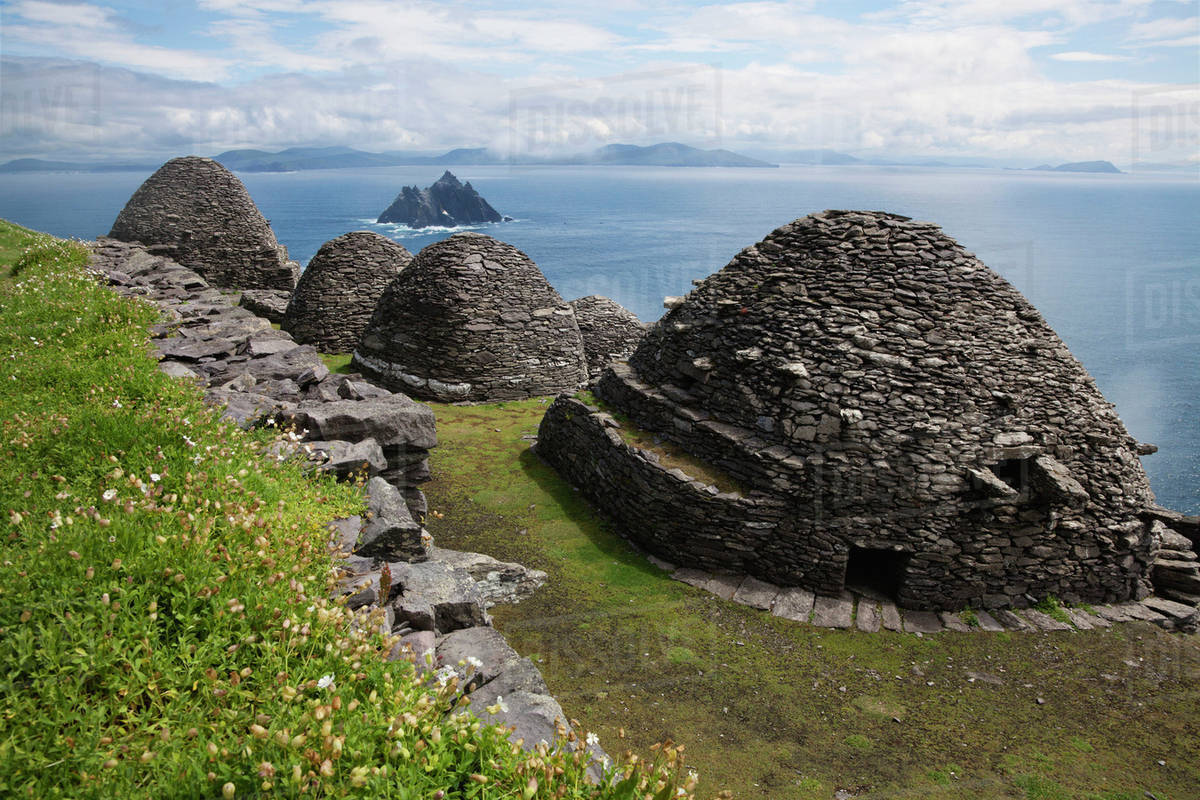 Early christian monastary on Skellig Michael; Skellig Islands, County ...