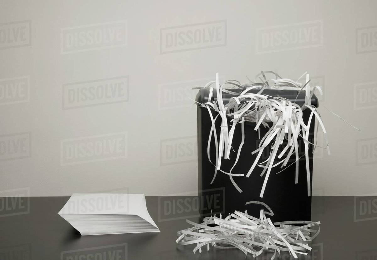 Shredded Paper In A Garbage Can - Royalty-free Stock Photo | Dissolve