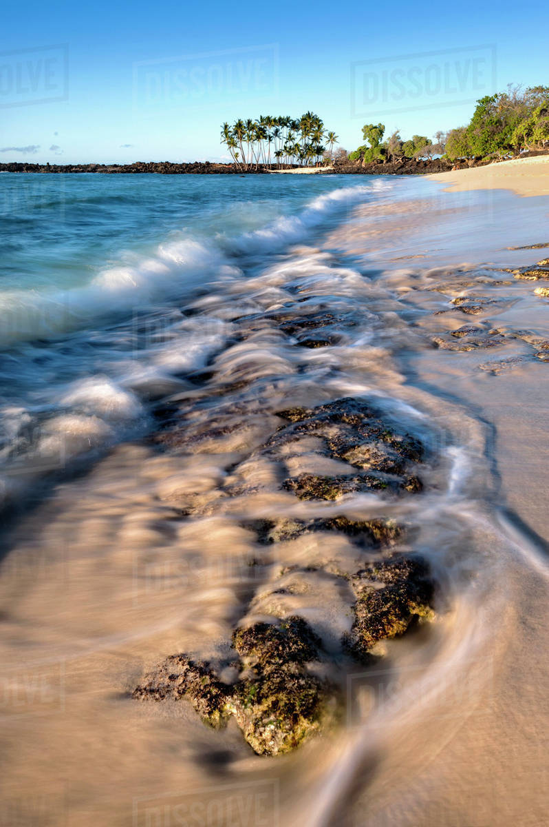 Mahaiula Beach and surf, Kona Coast; Kona, Big Island, Hawaii, United ...