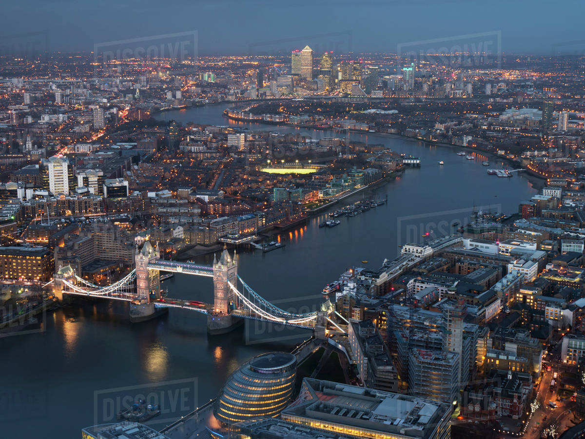Cityscape and the River Thames; London, England - Royalty-free Stock ...