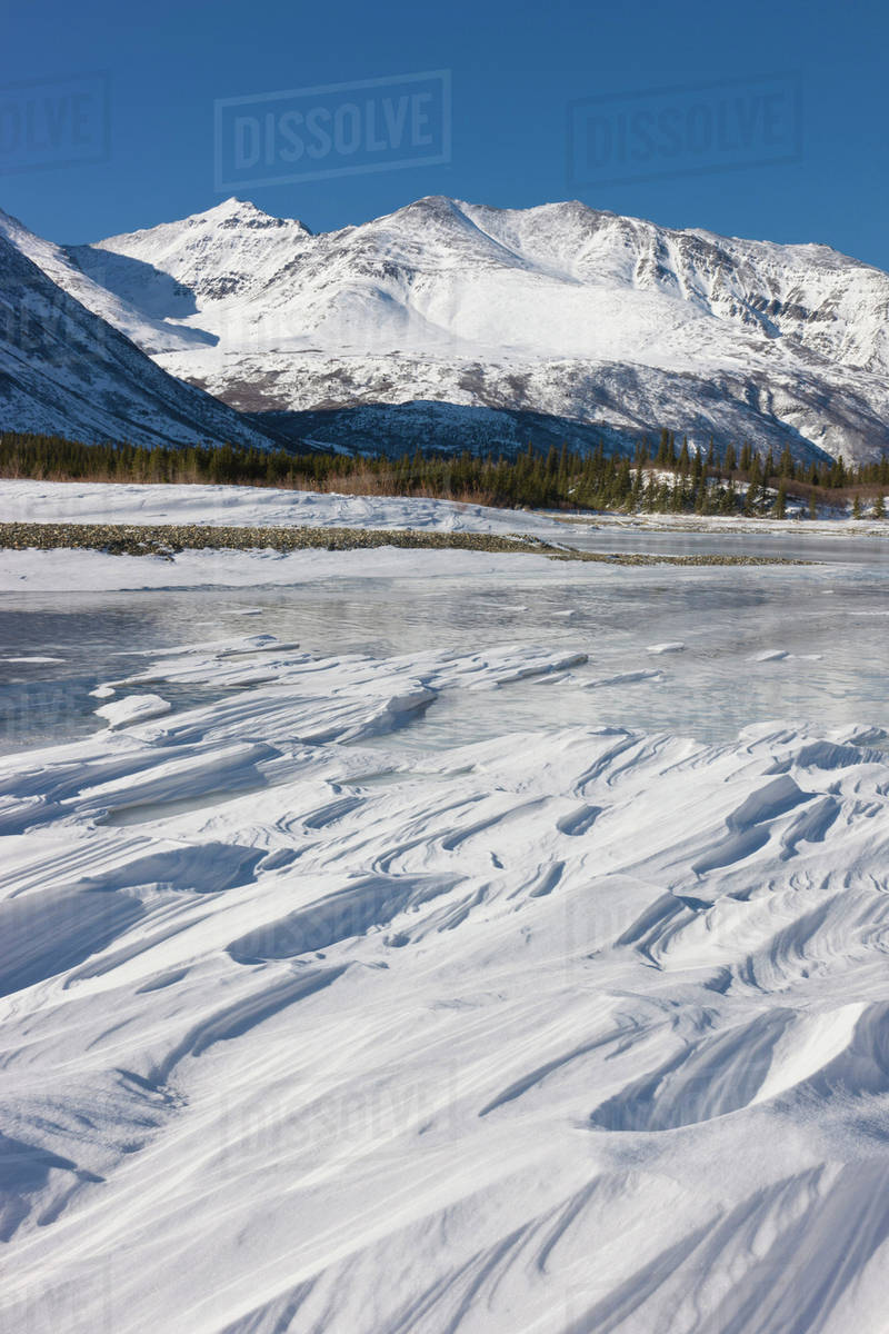 Winter Landscape With Sastrugi, Wind Carved Ridges In The Snow, Along ...