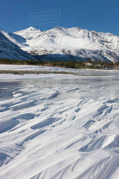 Winter Landscape With Sastrugi, Wind Carved Ridges In The Snow, Along ...