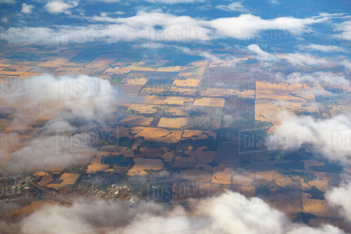 Aerial view of the city and farmland;Edmonton alberta canada - Stock ...