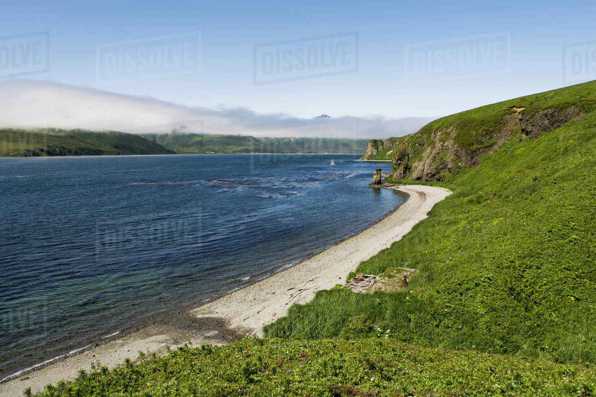 View Of False Pass And The Town Of False Pass From Near A Fish Camp In ...