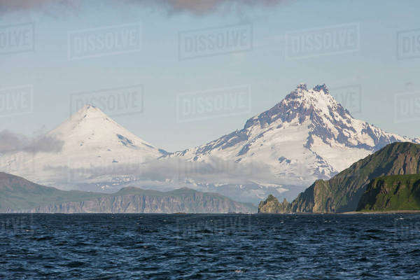Shishaldin Volcano And Isanotski Peaks In The Background Of The Rugged ...