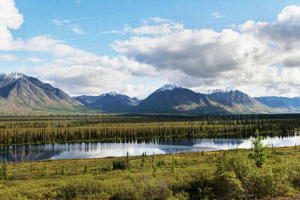 Summit Lake And Broad Pass From George Parks Highway, Alaska Range ...