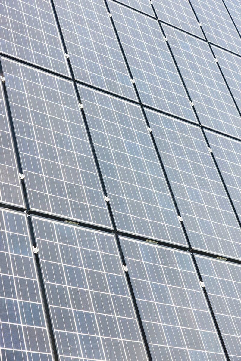 Detail of a photovoltaic solar panel army core of engineers chena lakes ...