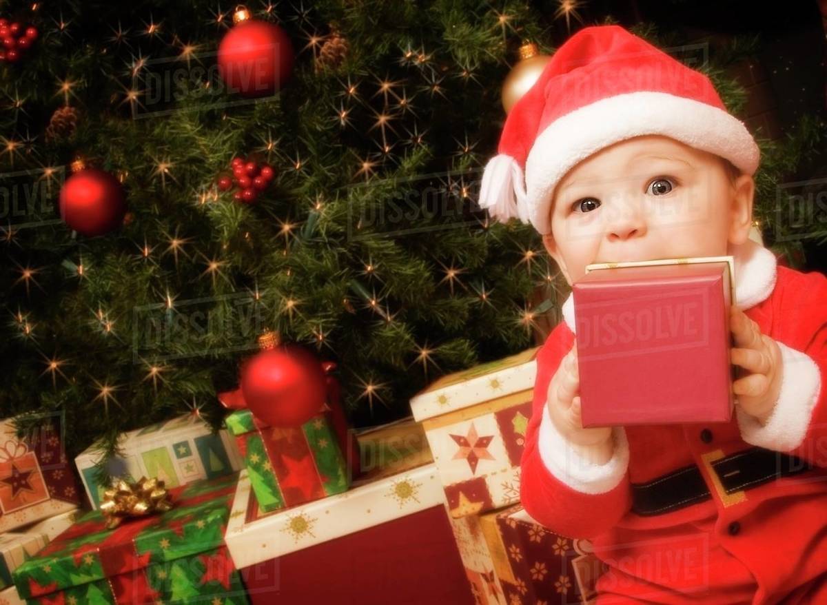 Baby Dressed As Santa - Royalty-free Stock Photo | Dissolve