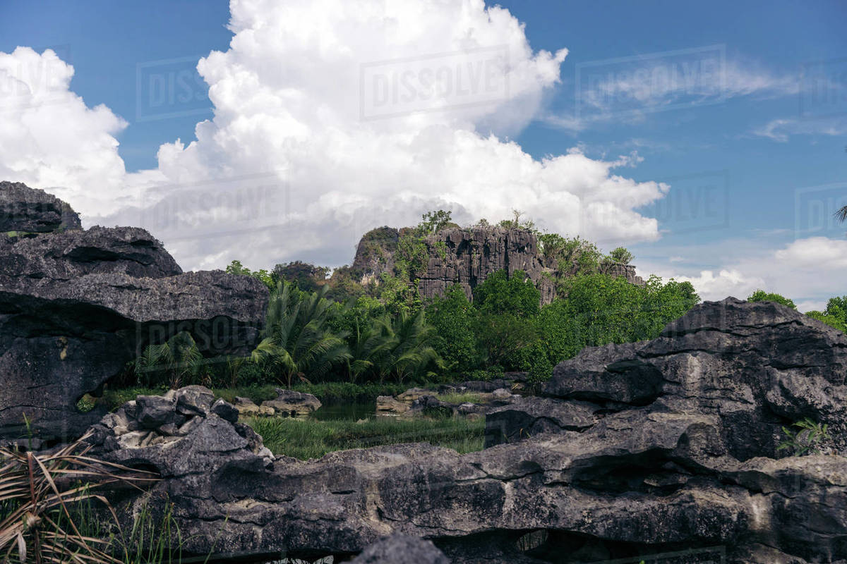 Beautiful karst limestone region of Rammang-Rammang, South Sulawesi ...