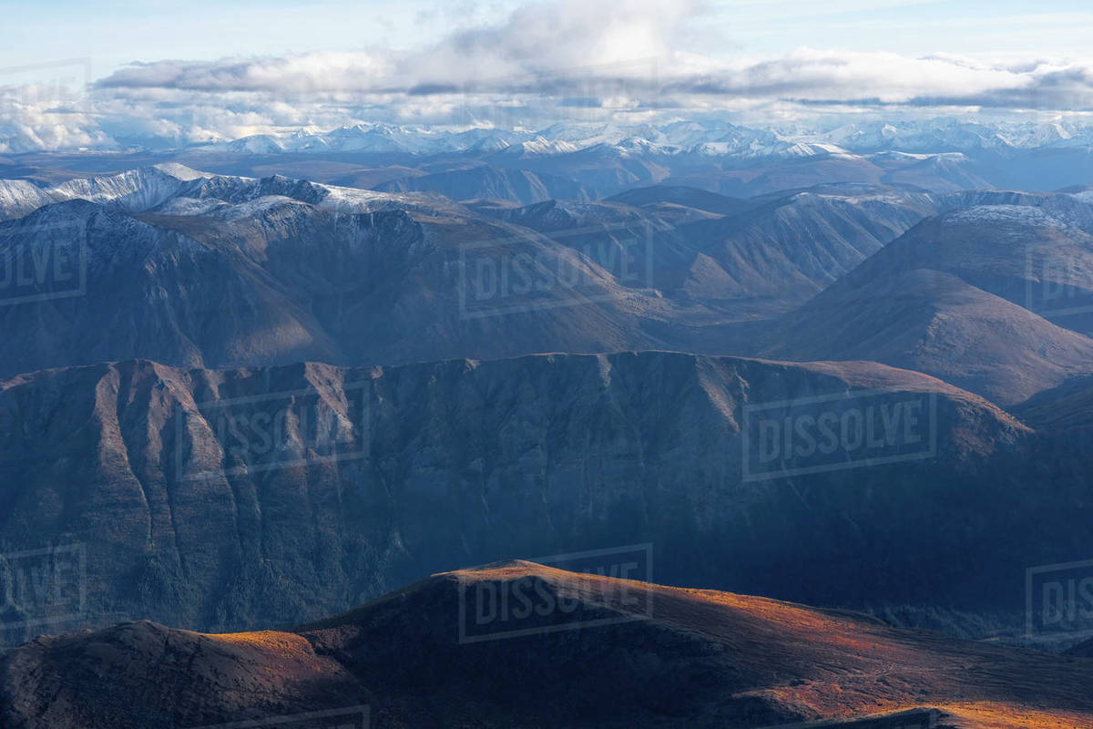 Aerial photos of the mountains surrounding Whitehorse, the capital of ...