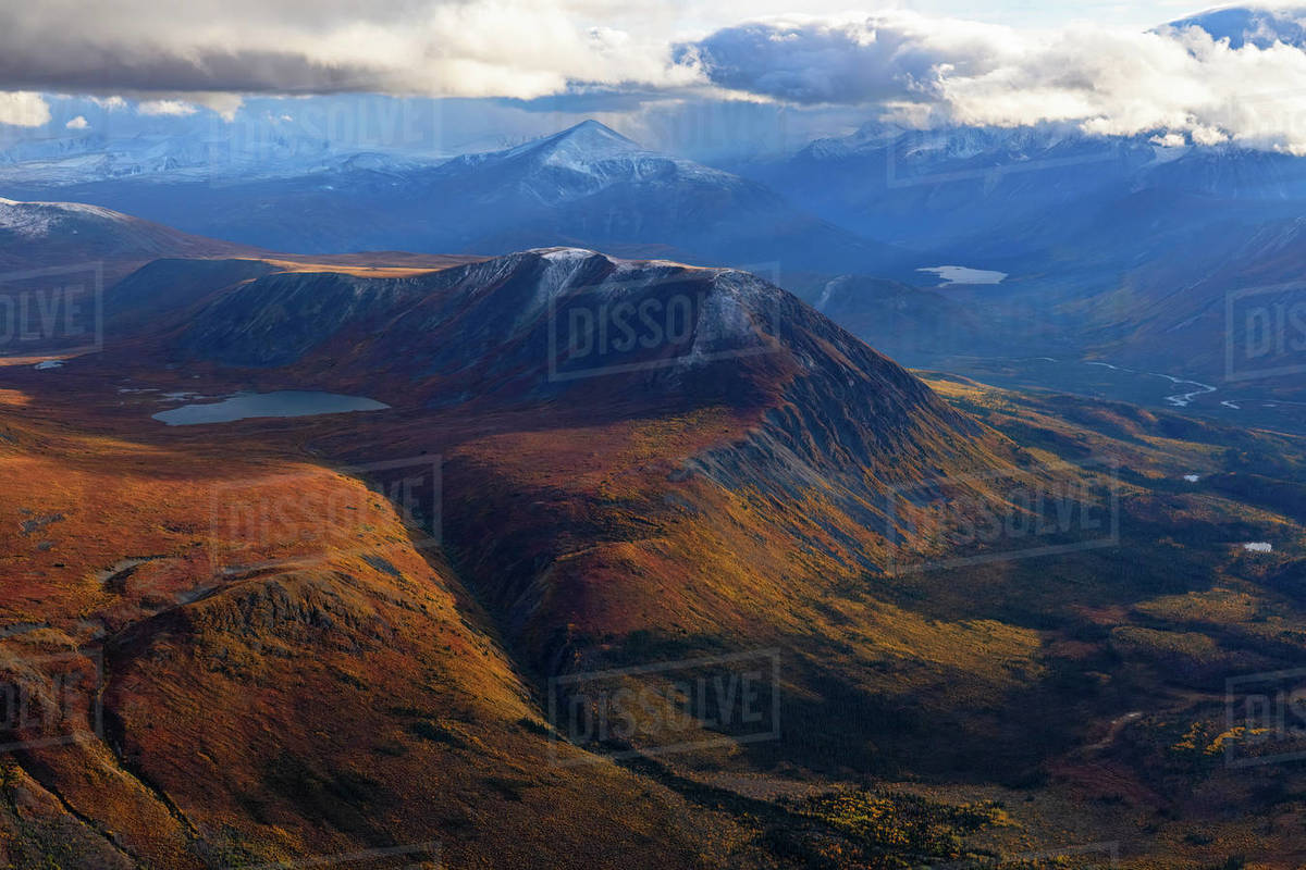 Aerial photos of the mountains surrounding Whitehorse, the capital of ...