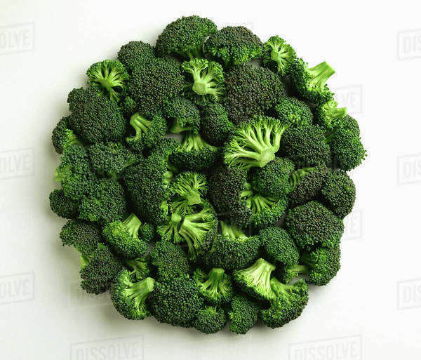Agriculture - Broccoli florets, large, on white. - Royalty-free Stock ...