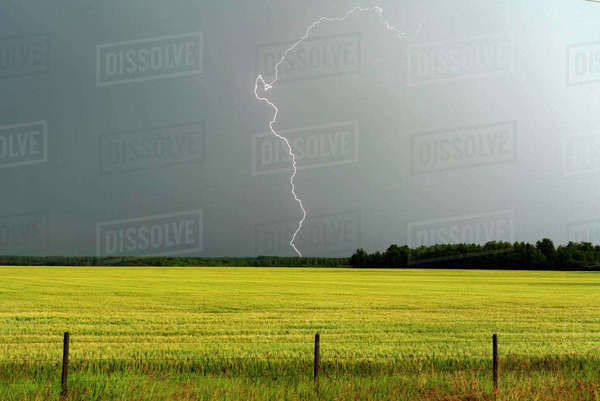 Lightning hitting the ground after a powerful storm front passed by ...