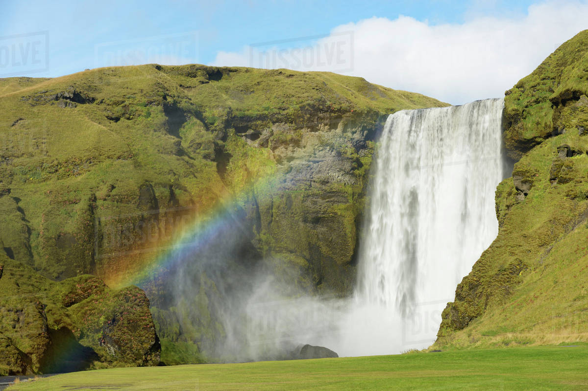 Skogafoss Waterfall; Skogar, Rangarping Eystra, Iceland - Royalty-free ...