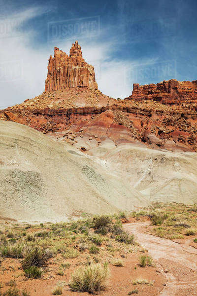 View Of Sandstone Rock Formation Called The Castle In Capital Reef ...