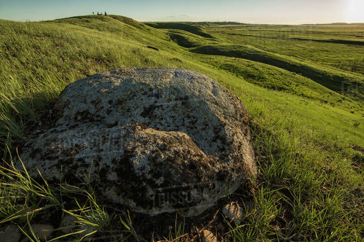 Large rock left behind in Grasslands National Park; Saskatchewan ...