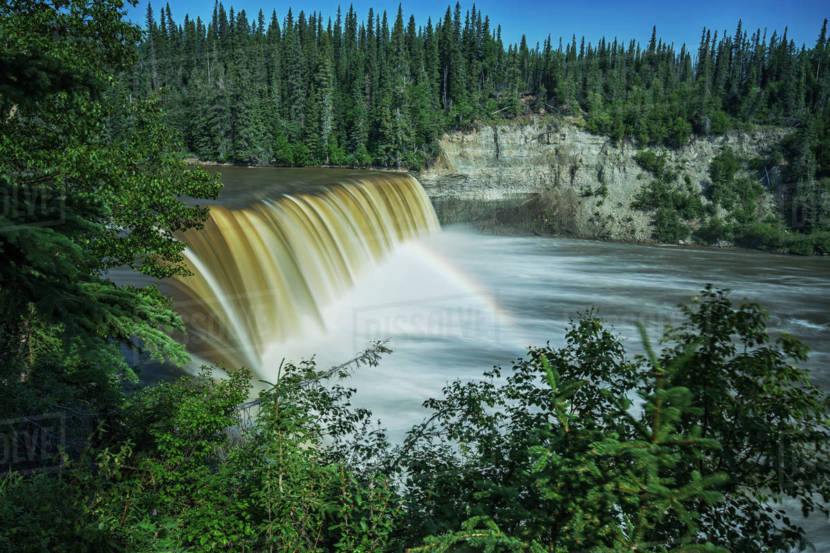 Lady Evelyn Falls on the Kakisa River; Northwest Territories, Canada ...
